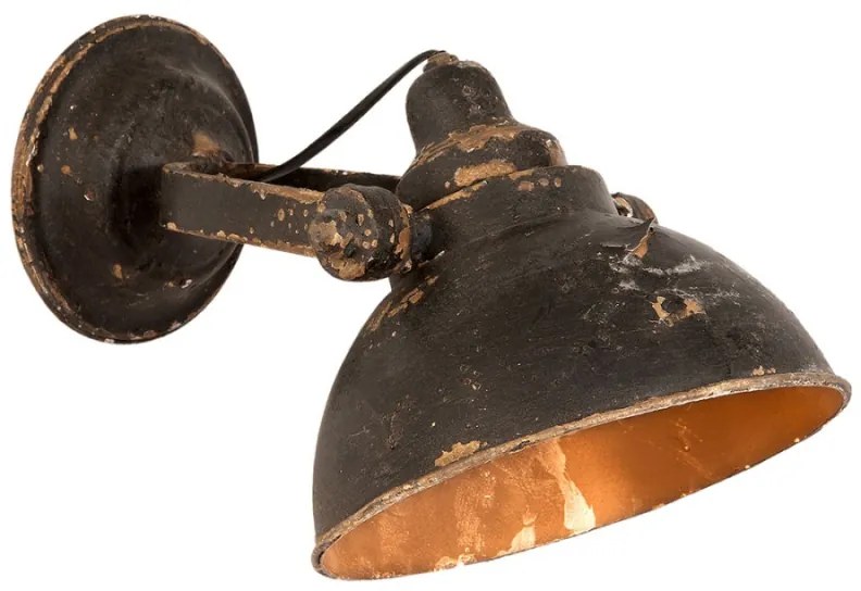 Nástěnná černá retro lampa – 21x30x19 cm