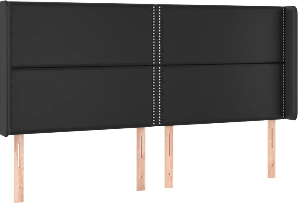 Box spring postel s matrací a LED černá 200x200 cm umělá kůže 3139343