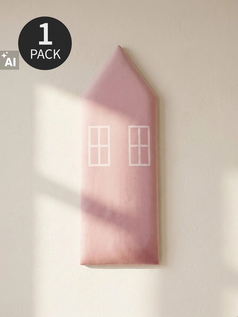 Sinsay - Čalouněný panel s motivem domku - pastelová růžová
