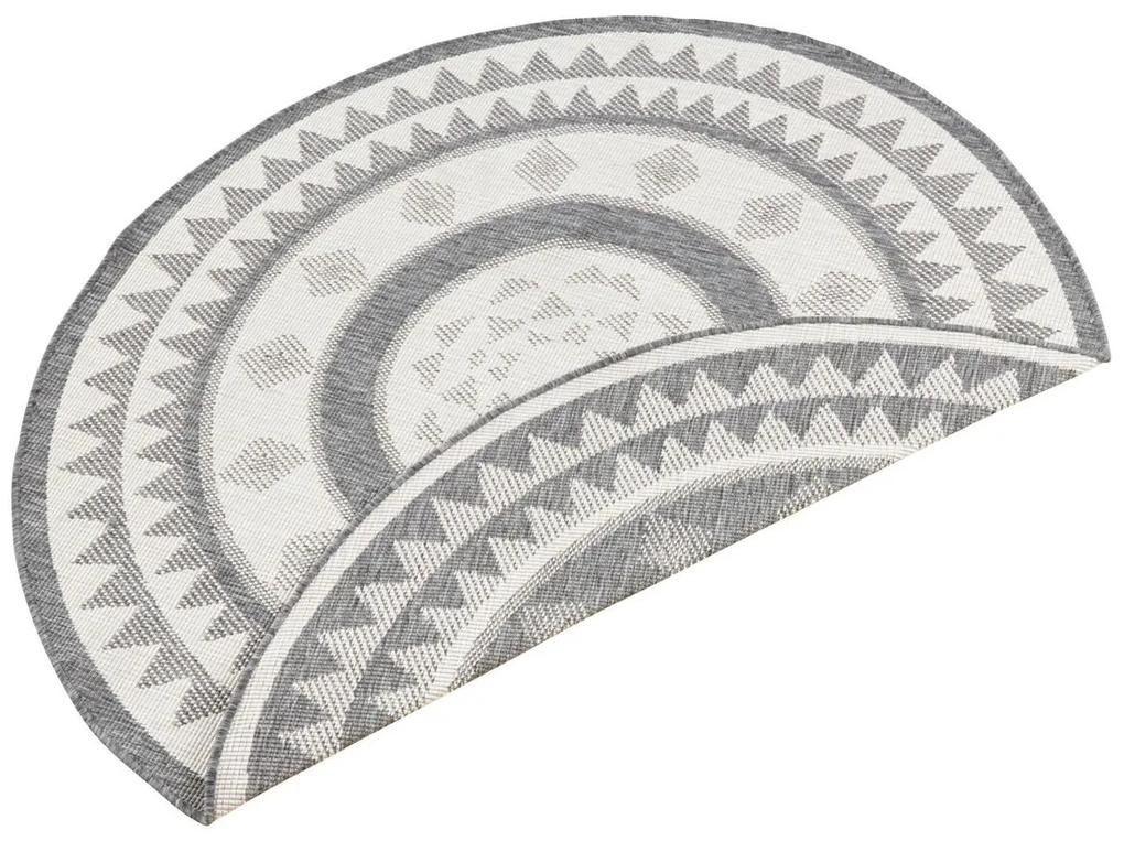 NORTHRUGS - Hanse Home koberce Kusový koberec Twin Supreme 103413 Jamaica grey creme kruh – na ven i na doma - 140x140 (průměr) kruh cm