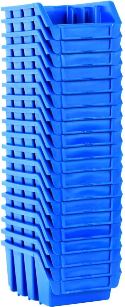 Stohovatelné úložné zásobníky 20 ks modré plast 146284