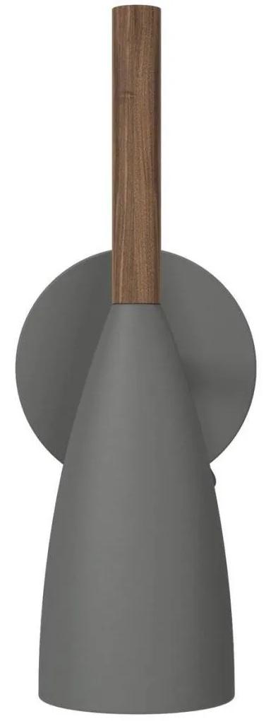NORDLUX Pure nástěnná lampička se dřevem - šedá