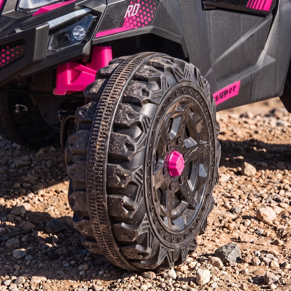 AIYAPLAY Dětské elektrické auto UTV pro dva, růžové