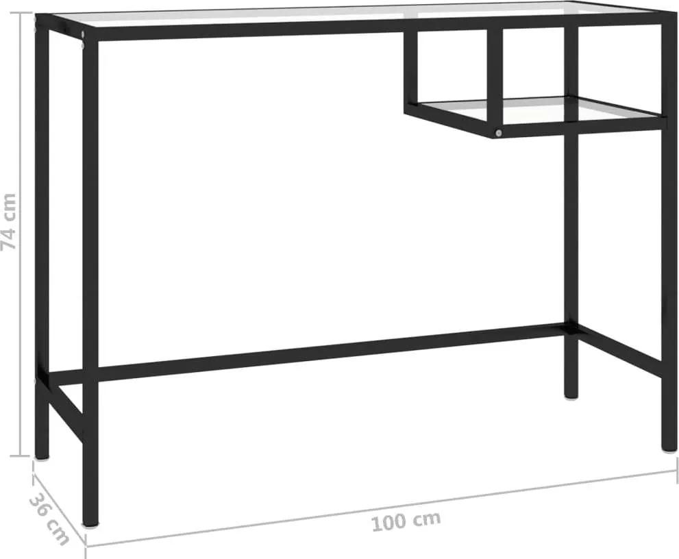 vidaXL PC stůl 100 x 36 x 74 cm sklo [331621] Barva: černý mramor