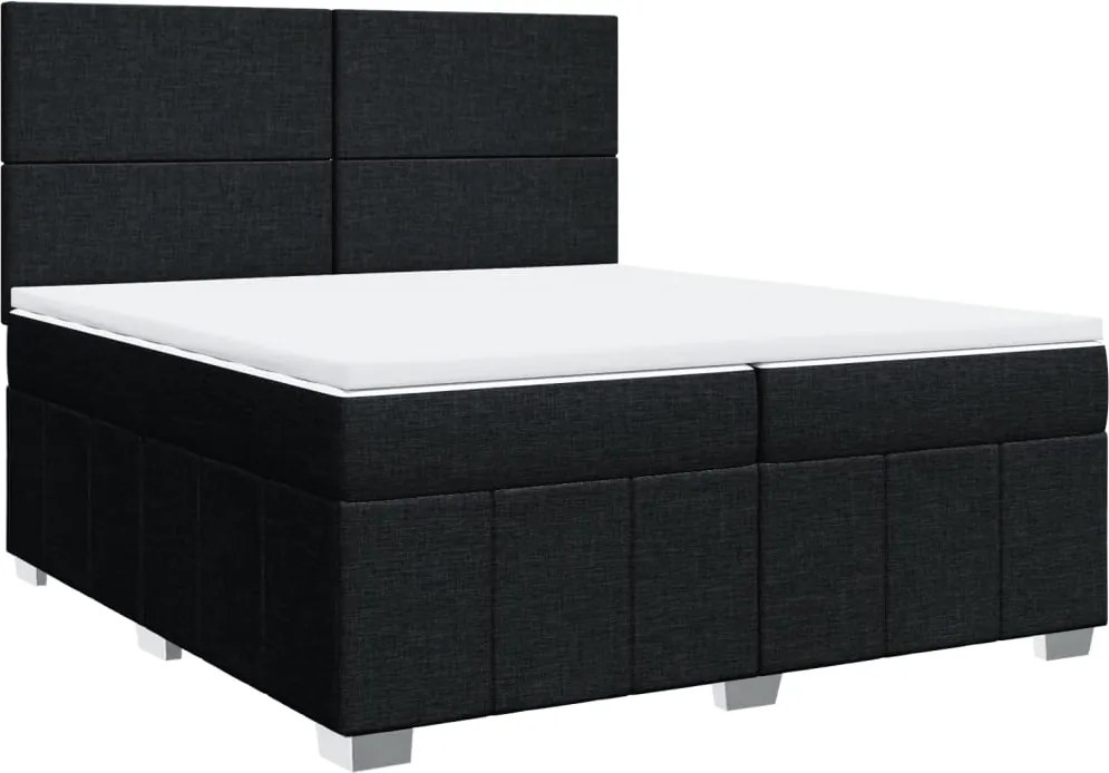 Box spring postel s matrací černá 200x200 cm textil 3291770
