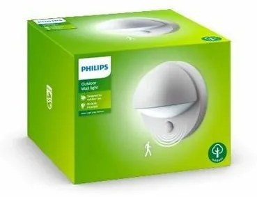 Philips 16246/87/16 June Venkovní nástěnné svítidlo s čidlem 19,5 cm, šedá