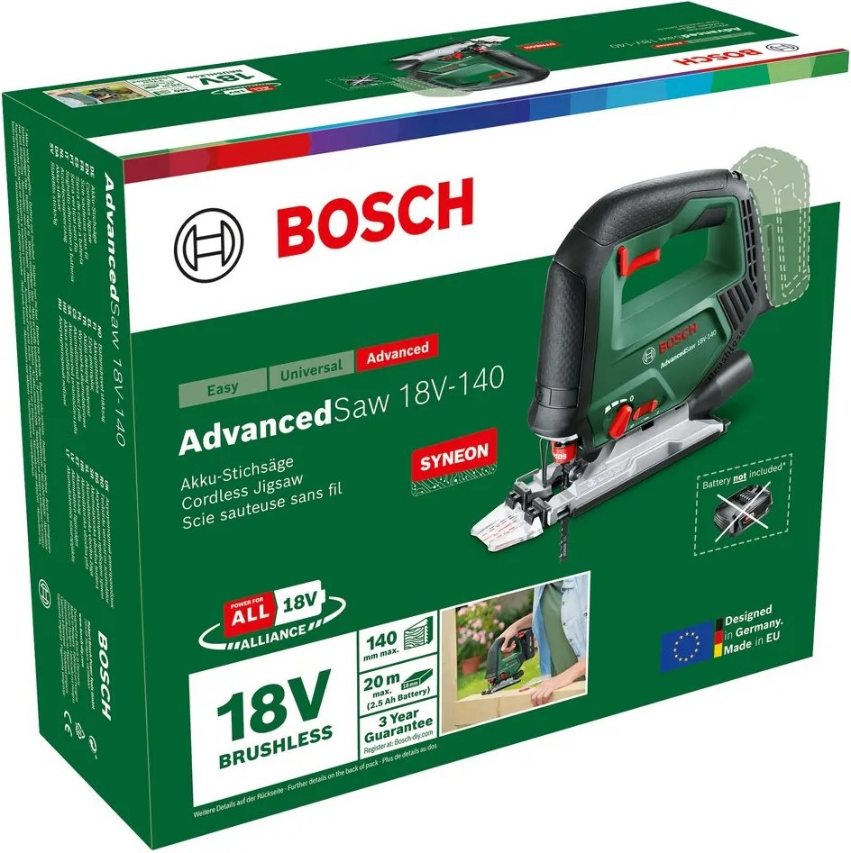 Aku přímočará pila Bosch AdvancedSaw 18V-140 0603013000