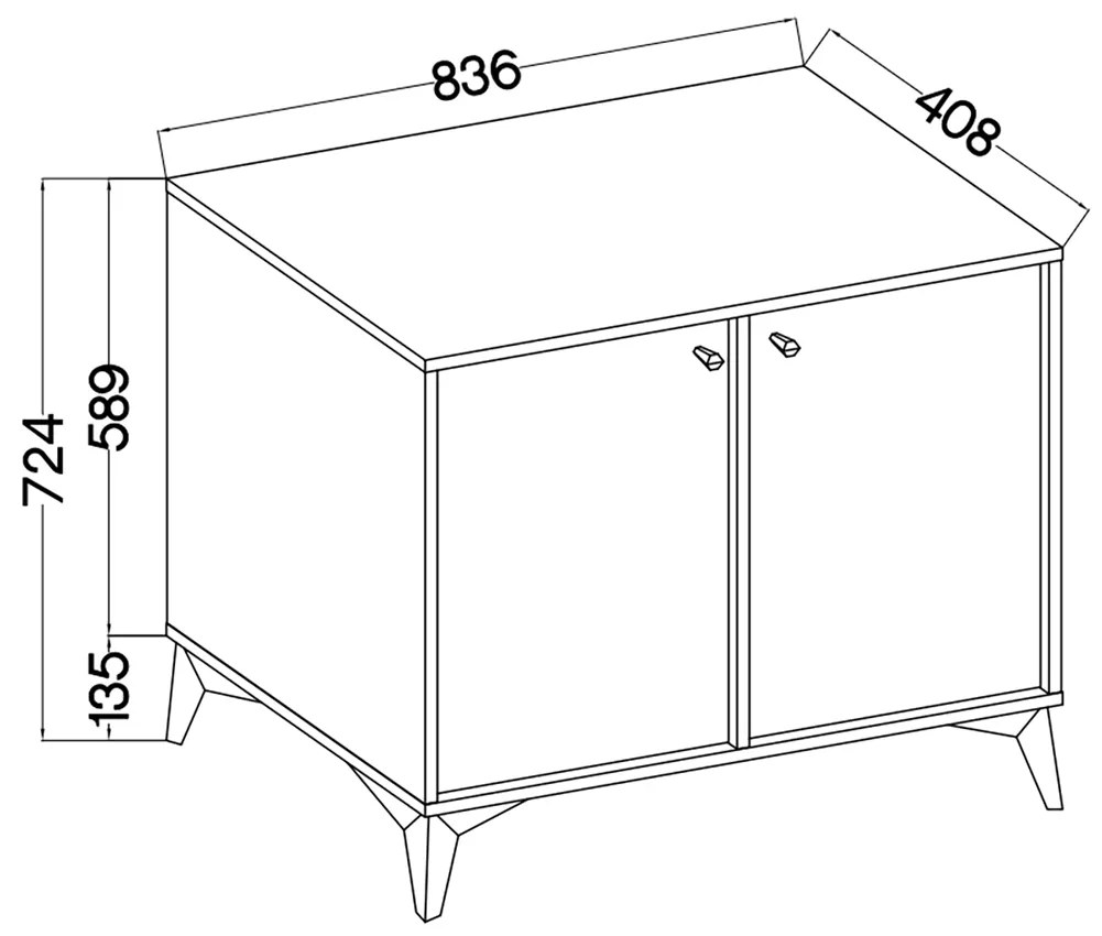 TOKYO 1 e | komoda 812 | 83,6 cm | eukalyptová/černá