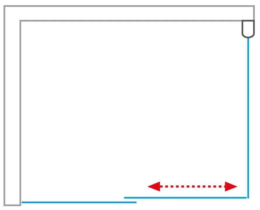 Roltechnik Outlet Obdélníkový sprchový kout MD2+MB - bez vaničky Varianta: šířka dveří: 120 cm, šířka pevné stěny: 80 cm - (MD2-120_MB80), Barva profilů a typ výplně: profily: brillant, výplň: transparent