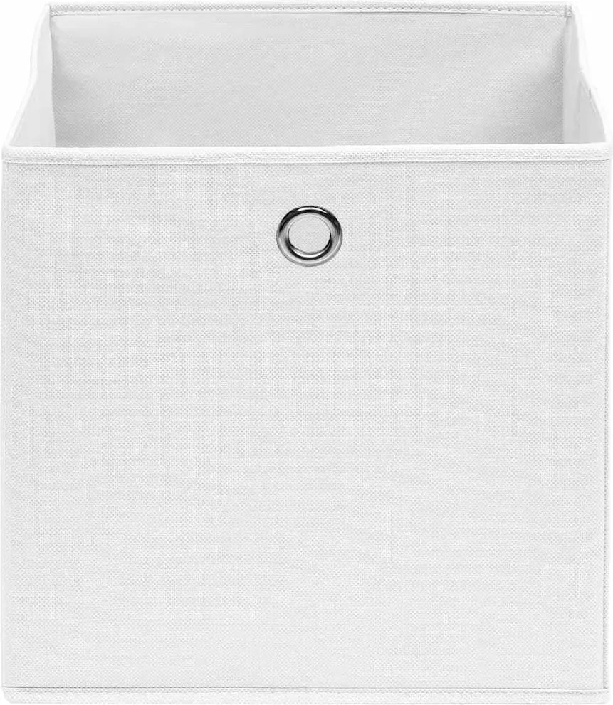 Úložné boxy 4 ks netkaná textilie 28 x 28 x 28 cm bílé 325207