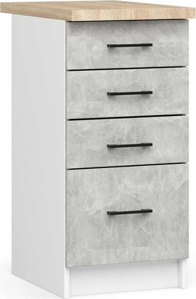 Kuchyňská skříňka Olivia S40 SZ4 bílá/beton