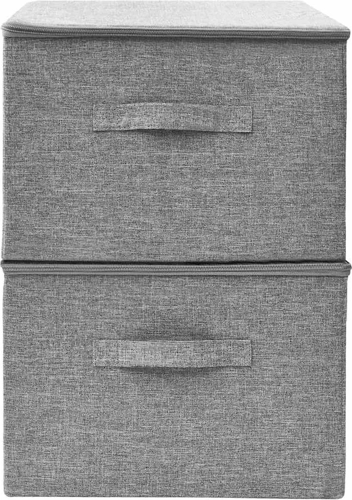Úložné boxy 2 ks textil 43 x 34 x 23 cm šedé 332910
