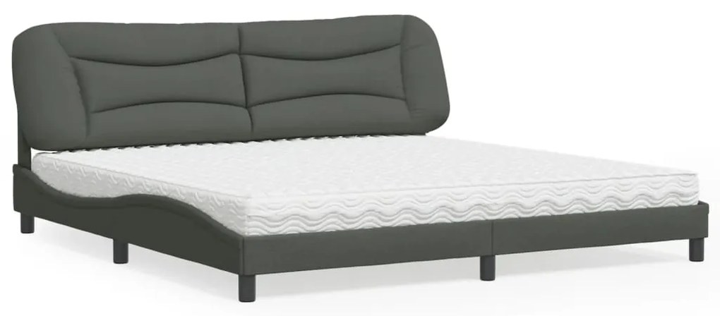 Postel s matrací Hvar tmavě šedá 200 x 200 cm textil 3208556