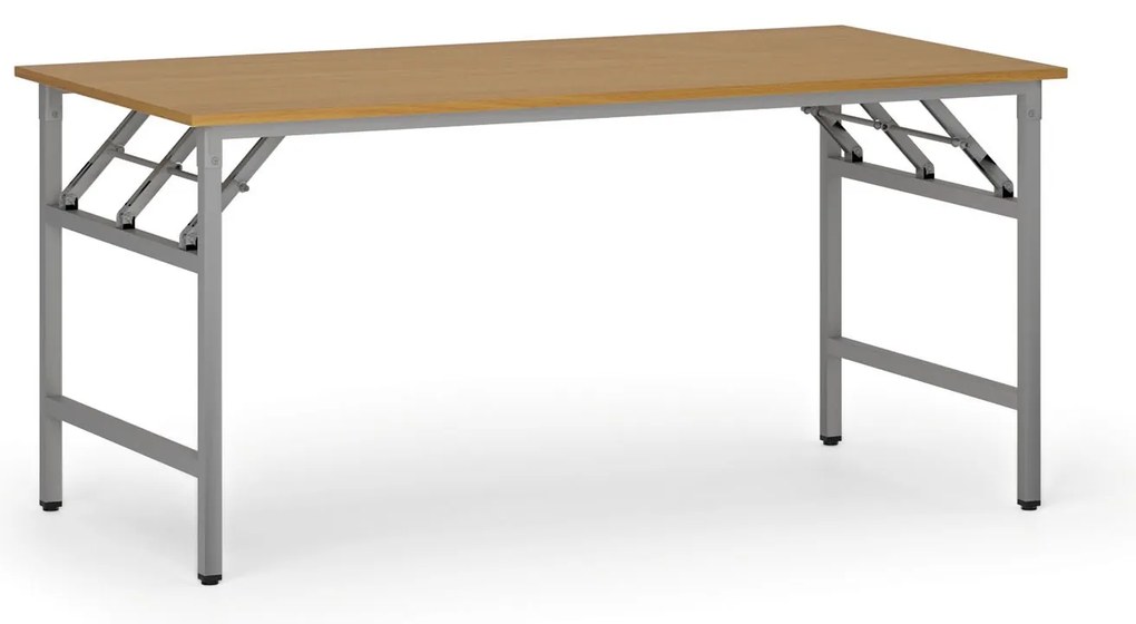 Konferenční stůl FAST READY, 160x80 cm, šedostříbrná podnož, buk