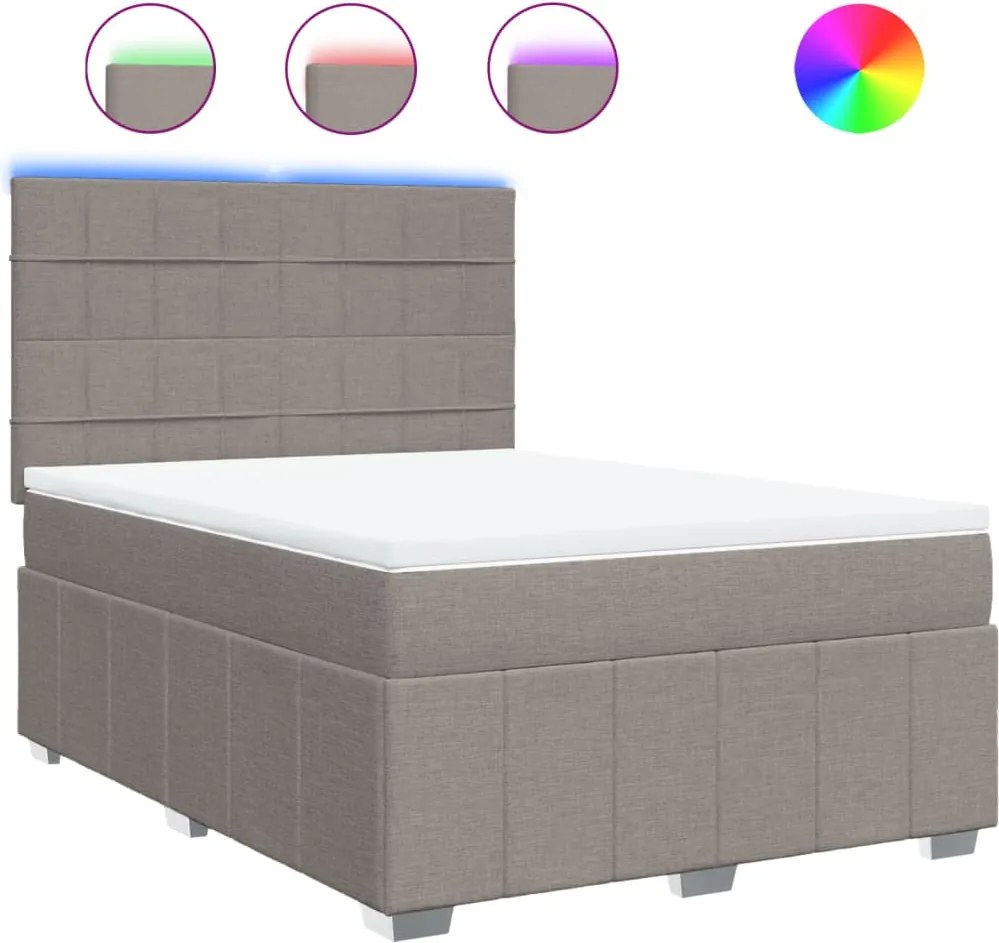 Box spring postel s matrací taupe 160x200 cm textil 3294023