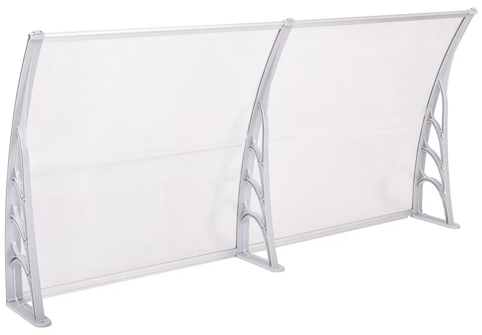 Plastová vchodová stříška ve více velikostech a barvách - 240x90 cm, bílá