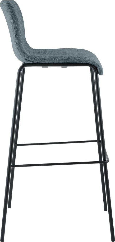 Barová židle Hoover látka čtyřnohá konstrukce černá konstrukce – modrá