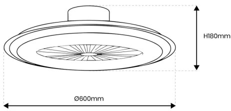 LED Stmívatelné stropní svítidlo s ventilátorem ZEPHYR LED/48W/230V zlatá + DO