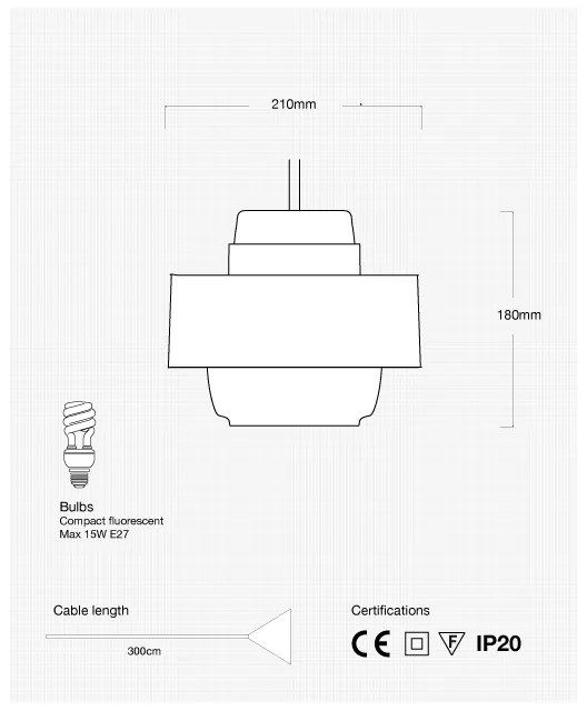 Himmee L1D Závěsná lampa, černá