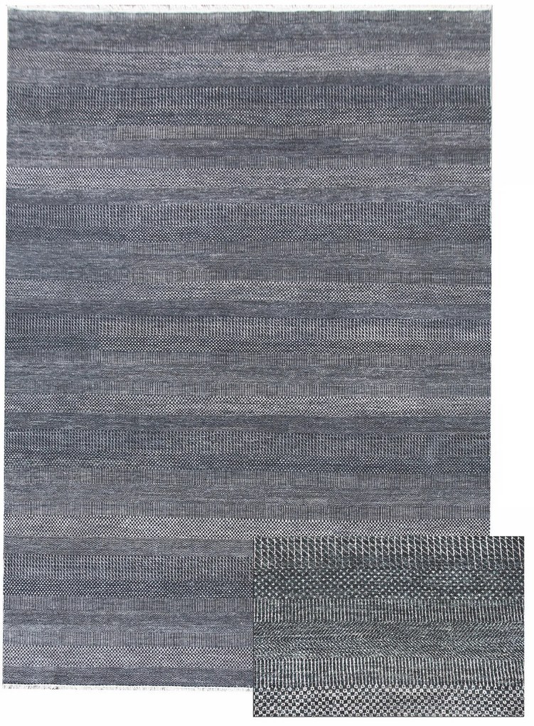 Diamond Carpets koberce Ručně vázaný kusový koberec Diamond DC-MCN Dark blue/silver Rozměry koberců: 140x200