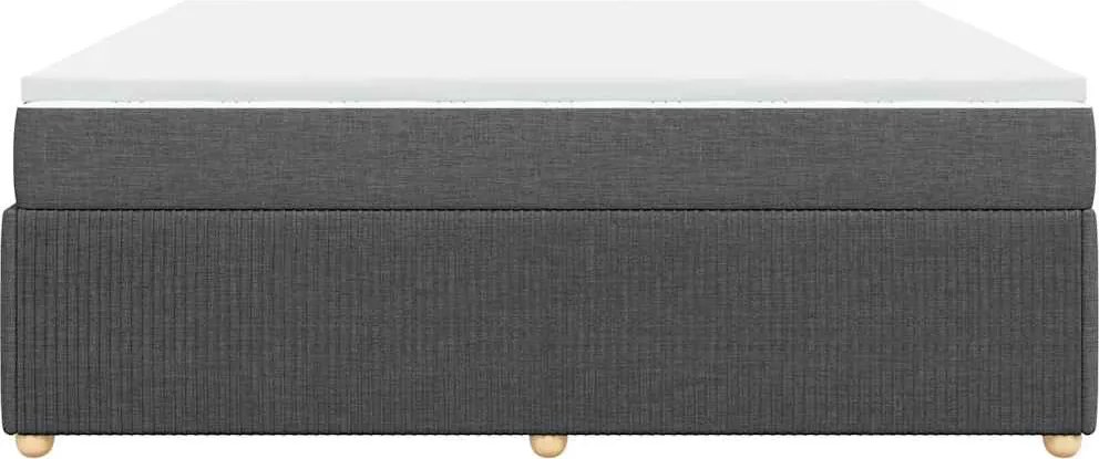 Box spring postel s matrací tmavě šedá 200x200 cm textil 3285596