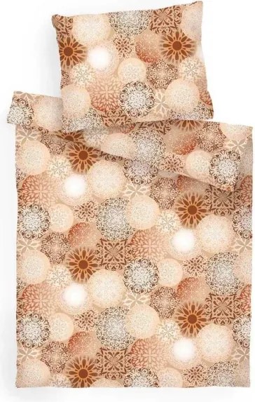 DADKA Povlečení krep Mandala béžová 240x220, 2x 70x90 cm
