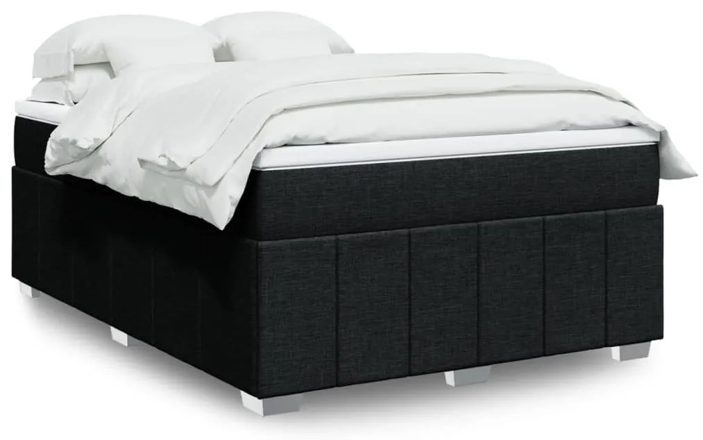 Box spring postel s matrací černá 160x200 cm textil 3285486