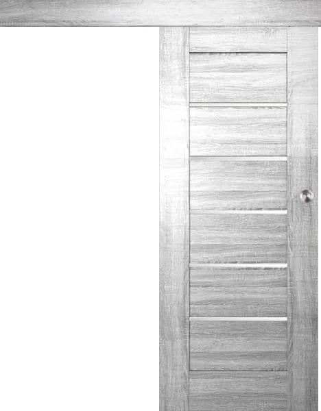 posuvné interiérové dveře na stěnu vasco doors IBIZA model 6 Průchozí rozměr: 70 x 197 cm, Orientace dveří: Levé dveře, Dekor: Ořech muškátový