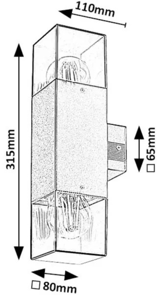 Rabalux 77081 - Venkovní nástěnné svítidlo LOANDA 2xE27/60W/230V IP54 černá