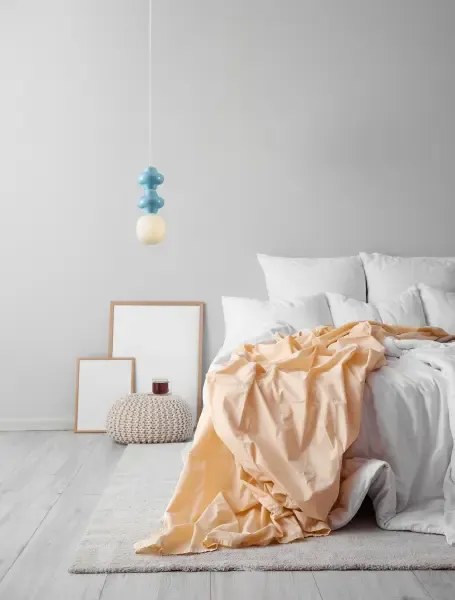 LED modro-bílý moderní lustr Clio
