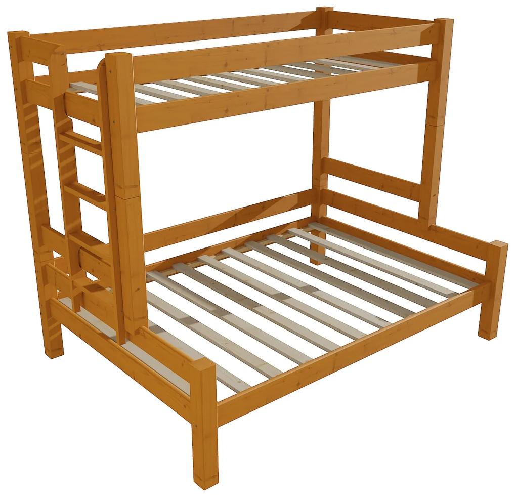 Vomaks Patrová postel s rozšířeným spodním lůžkem 8X8 06B Rozměr: 80/120 x 200 cm, Barva: surové dřevo, Varianta: vpravo