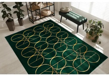 koberec EMERALD výhradní 1010 glamour, stylový kruhovýy lahvově zelená / velikost 140x190 cm | krásné koberce cz