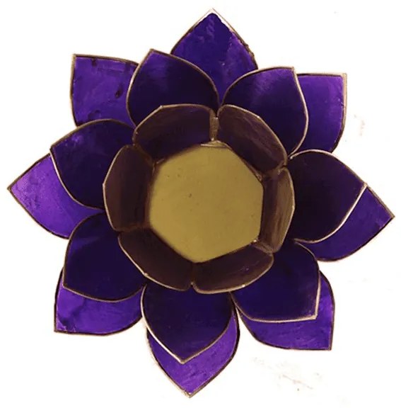 Milujeme Kameny Svícen - lotosový květ - fialový - velký