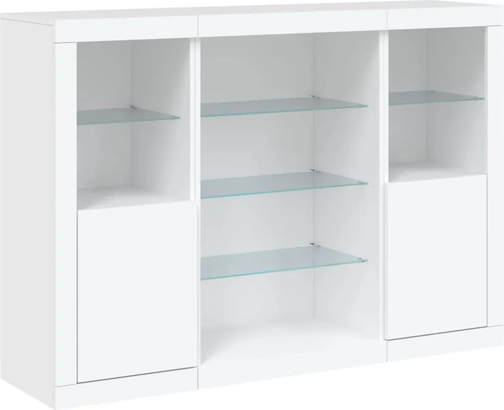 Příborníky s LED osvětlením 3 ks bílé kompozitní dřevo 3209128