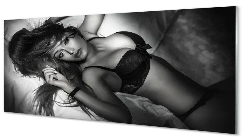akrylový obraz Žena černé a bílé 120x60 cm