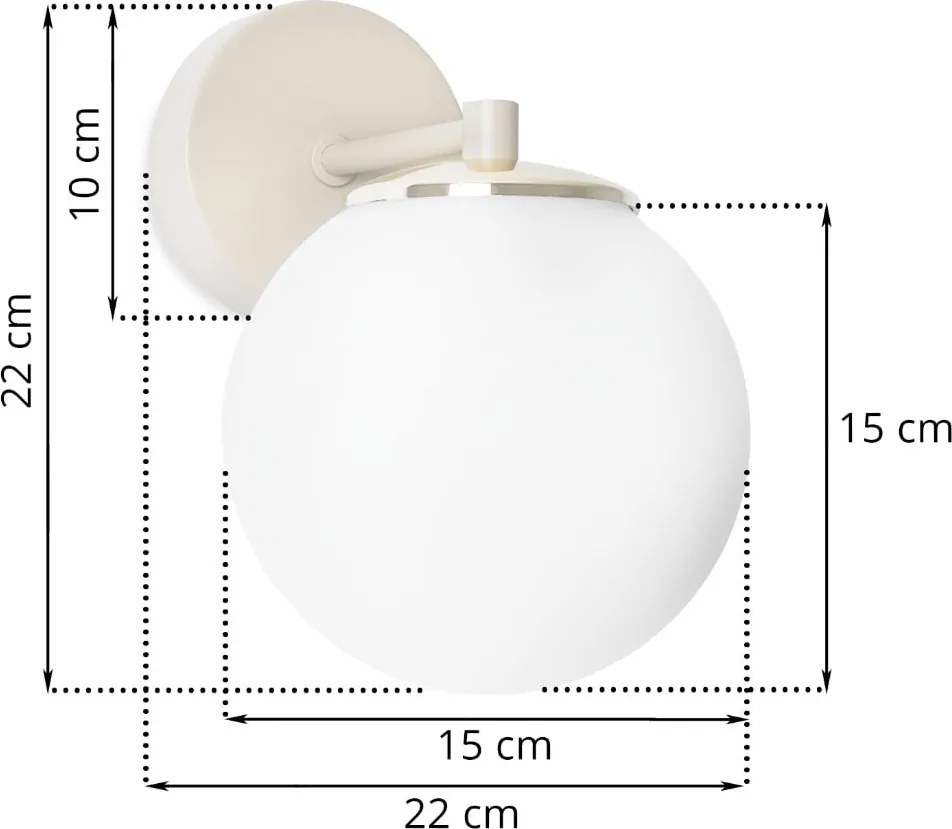 Nástěnné svítidlo Florence 1, 1x bílé skleněné stínítko, be/g