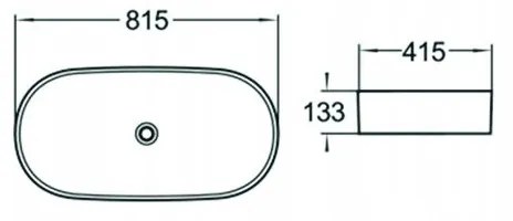 Mexen Suzana umyvadlo na desku, 81x41 cm, BÍLÁ, 21698100