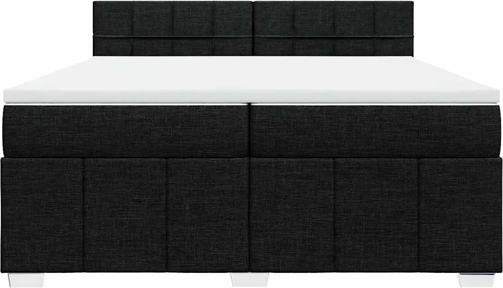 Box spring postel s matrací černá 200x200 cm textil 3287177
