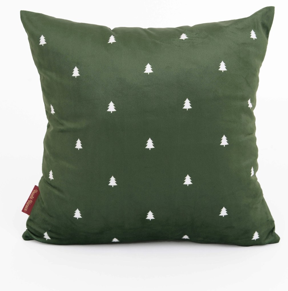 MK Lůžkoviny Vánoční povlak na polštář Velvet 40 x 40 cm - Vánoční pohoda zelená