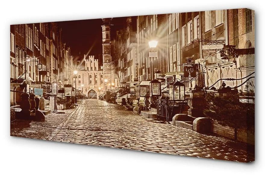 Obrazy na plátně Gdańsk Staré Město Noční 140x70cm