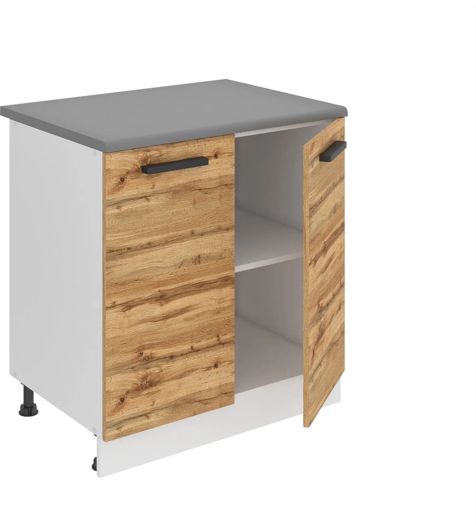 Kuchyňská skříňka Belini Premium Full Version spodní 80 cm dub wotan s pracovní deskou TOR SD80/0/WT/DW/B/B1/PP