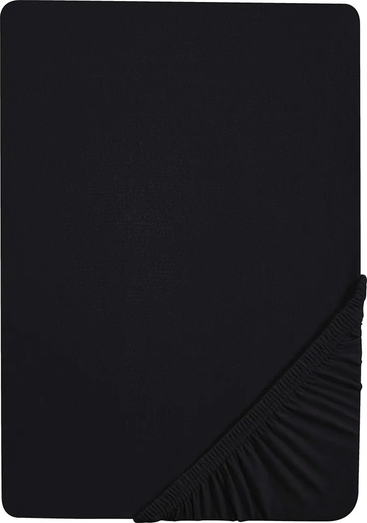 Biberna Napínací prostěradlo žerzej-elastan, výška rohu do 25 cm. (černá, 140-160 x 200 cm)