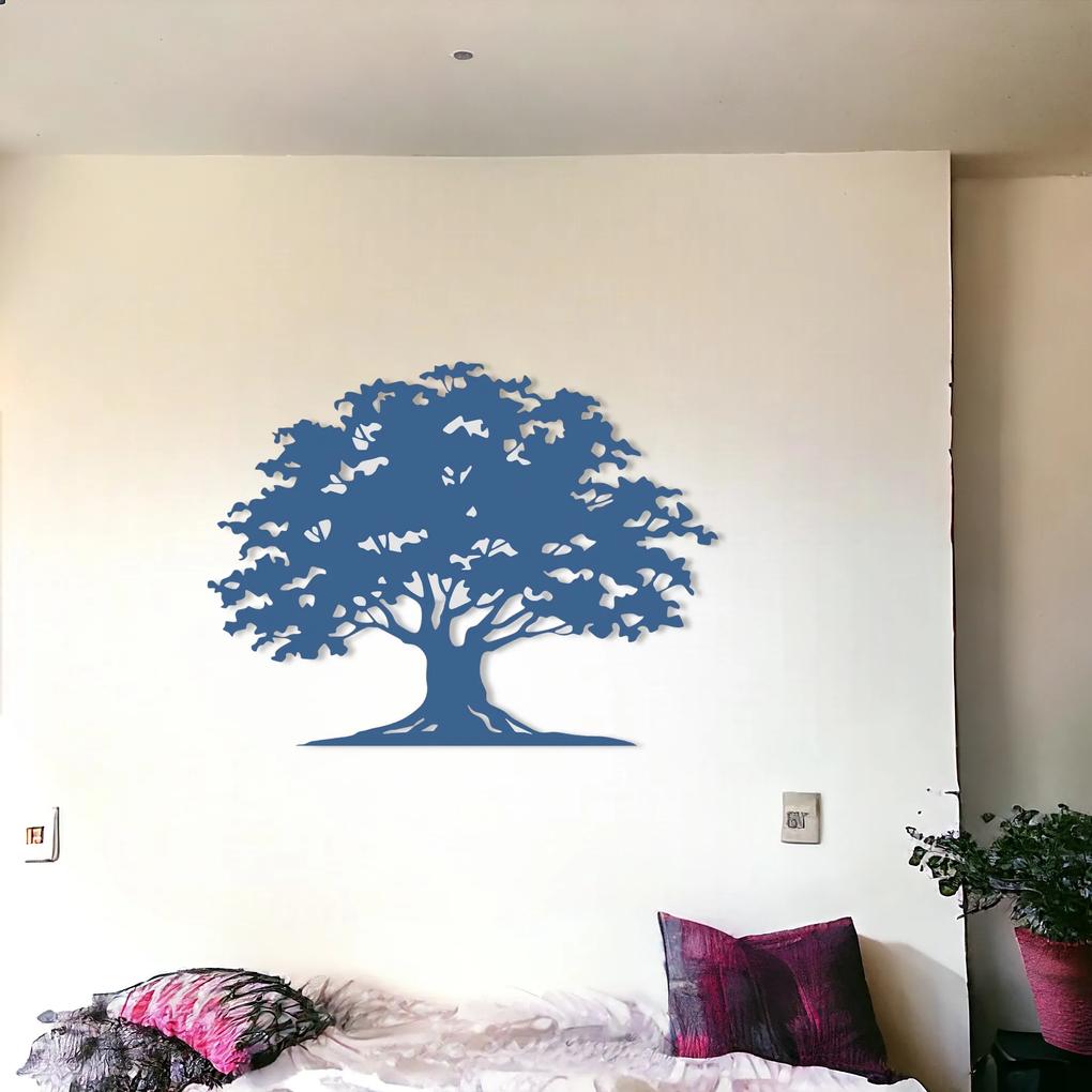 Strom života 17 - kovový obraz na zeď Velikost: 100cm, Barva: Blue