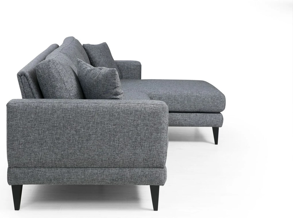 Hanah Home Rohová pohovka NORDIC tmavě šedá pravá 560ARE1104