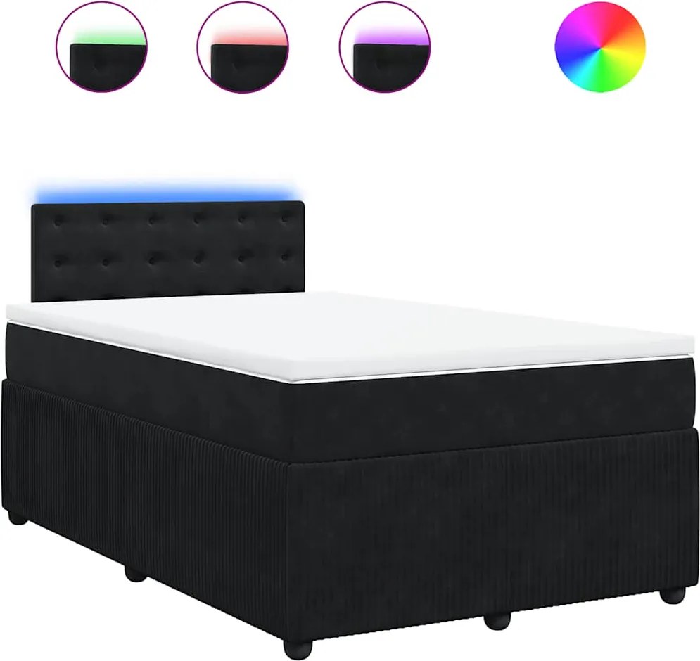 Box spring postel s matrací černá 120 x 190 cm samet 3290000