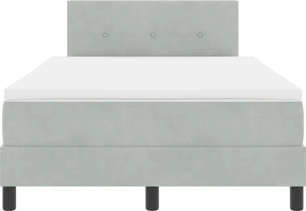 Postel s boxspringem s čelo Světle šedá 120 x 200 cm samet 3339164