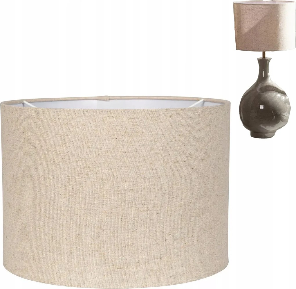 Stínidlo Na Žárovku Béžové 30 cm pro závěsnou stojací lampu, lněné stínidlo boho