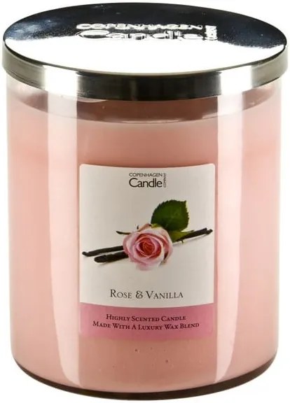 Aroma svíčka s vůní růží a vanilky Copenhagen Candles, doba hoření 70 hodin