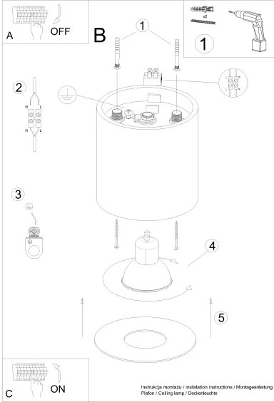 Sollux SL.1282 - Bodové svítidlo MIKA 1xGU10/10W/230V šedá