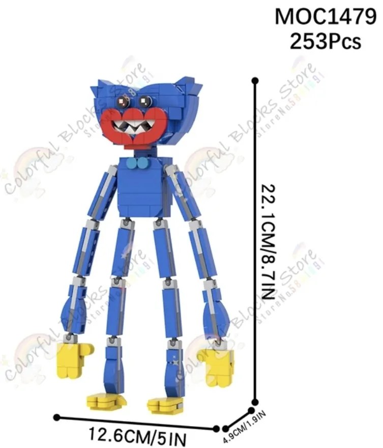 Poppy Playtime Smiling Critters stavebnice Catnap, Huggy Wuggy Barva: Huggy Wuggy (253 ks)